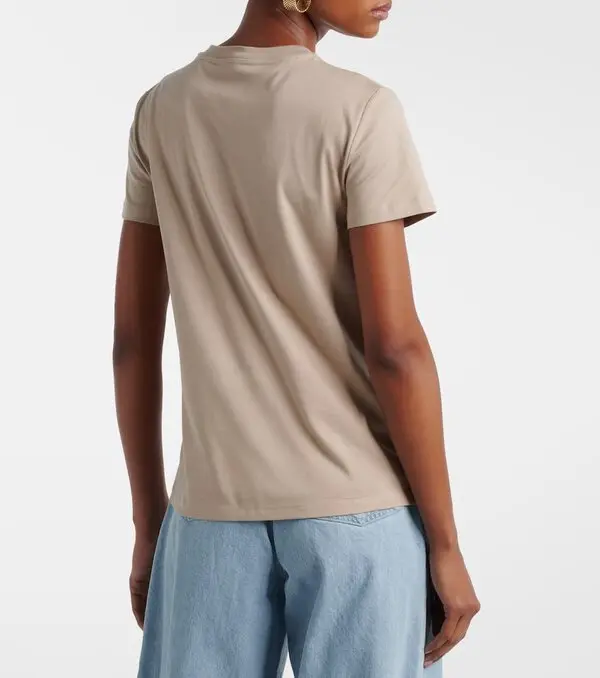 Max Mara Embroidered Cotton Top - Beige