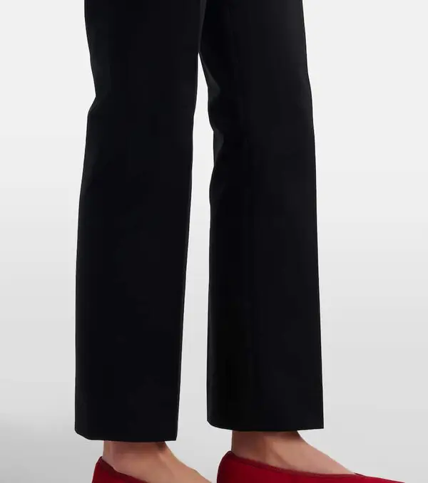 Max Mara Cotton-blend Cropped Slim Pants - Black