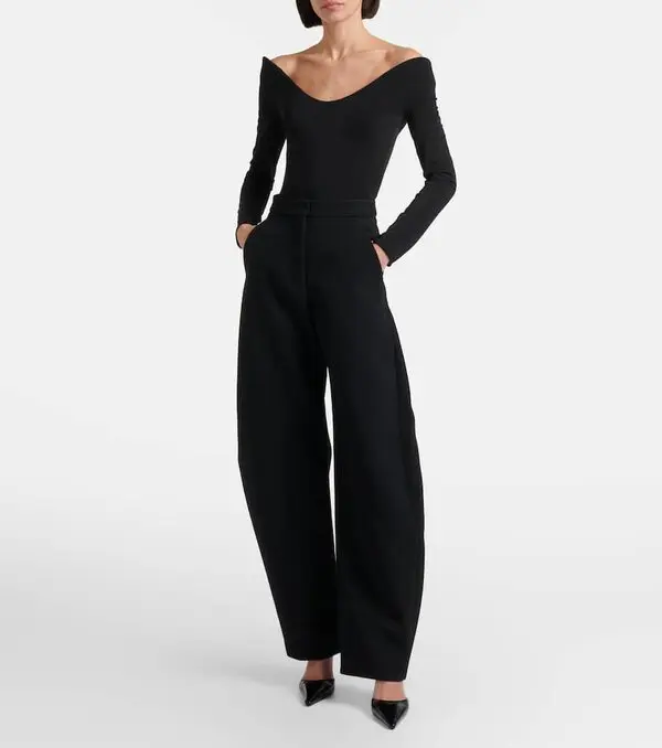 Alaïa Off-shoulder Jersey Bodysuit