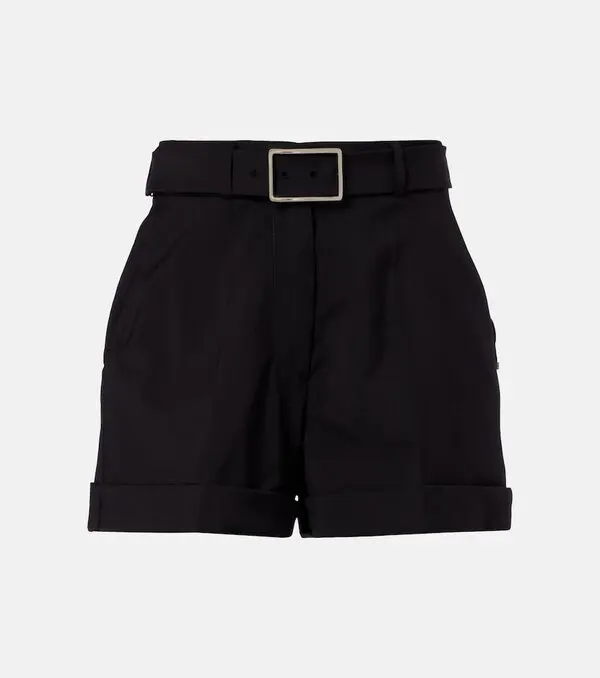 Sportmax Ghiera Belted Virgin Wool Shorts - Black