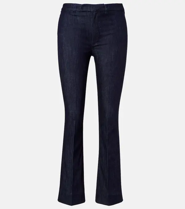 Max Mara Diana Cotton-blend Slim Pants - Blue