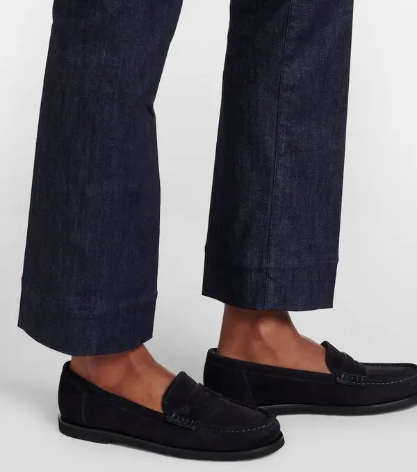 Max Mara Diana Cotton-blend Slim Pants - Blue