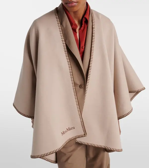 Max Mara Virgin Wool Cape - Beige