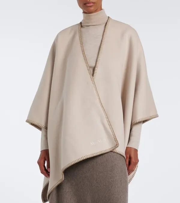 Max Mara Virgin Wool Cape - Beige