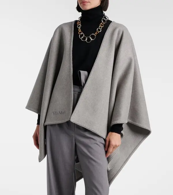 Max Mara Virgin Wool Cape - Grey