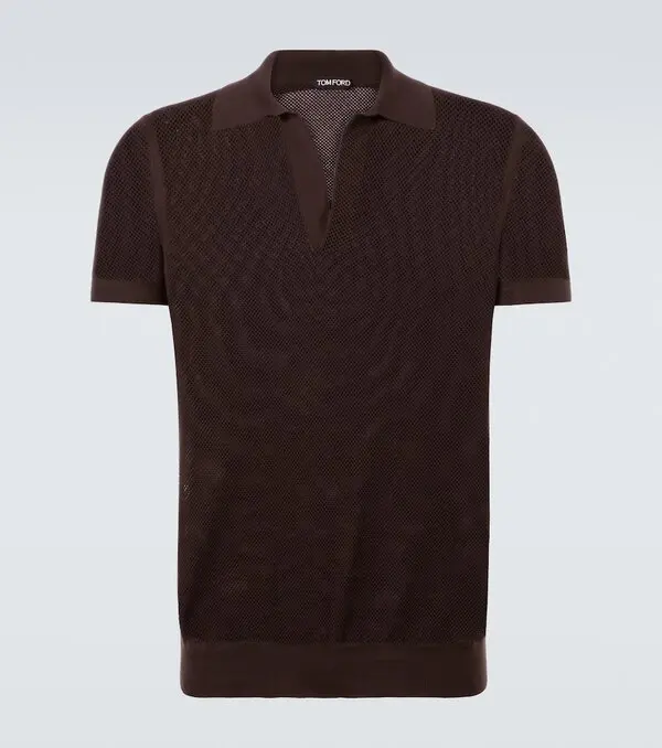 TOM FORD Semi-sheer Cotton And Silk Polo Shirt