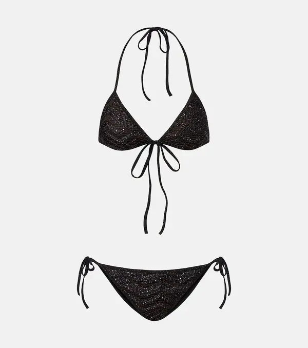 Missoni Zigzag Sequined Lamé Bikini - Brown