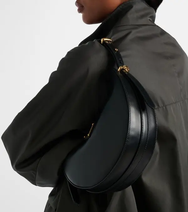 Prada Arqué Mini Leather Shoulder Bag - Black