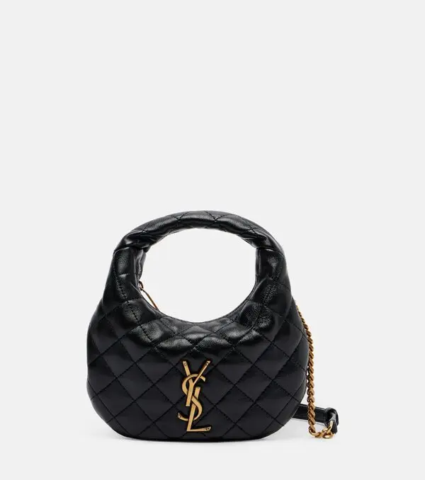 Saint Laurent Quilted Leather Top Handle Bag - Black
