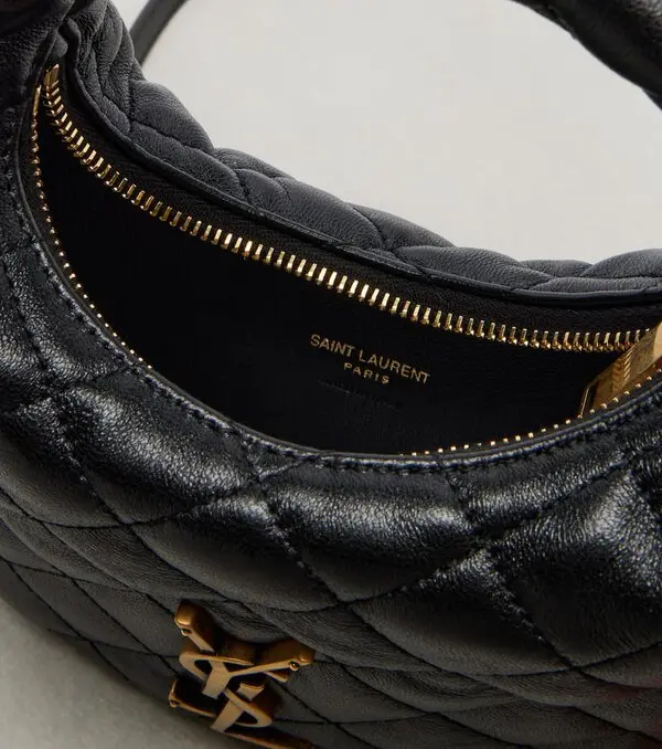Saint Laurent Quilted Leather Top Handle Bag - Black