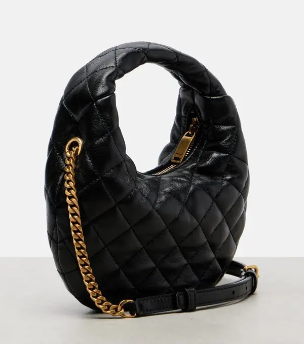 Saint Laurent Quilted Leather Top Handle Bag - Black