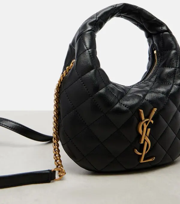 Saint Laurent Quilted Leather Top Handle Bag - Black