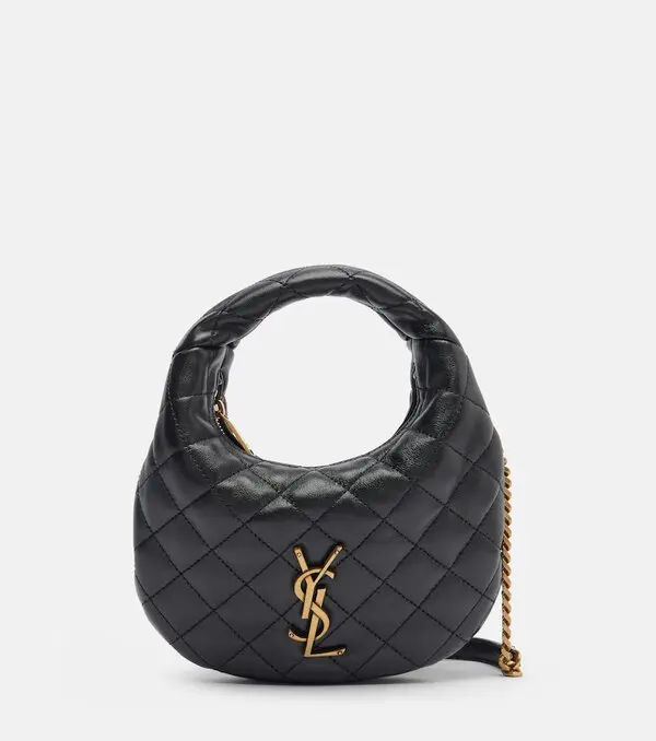 Saint Laurent Quilted Leather Top Handle Bag - Black
