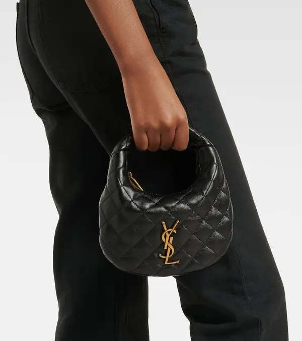 Saint Laurent Quilted Leather Top Handle Bag - Black