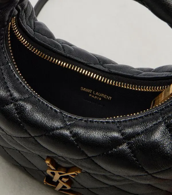 Saint Laurent Quilted Leather Top Handle Bag - Black