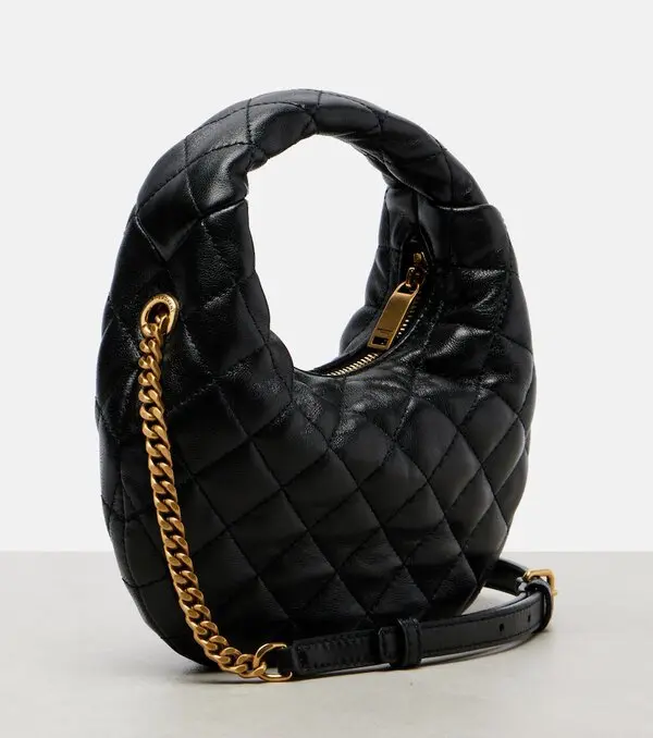 Saint Laurent Quilted Leather Top Handle Bag - Black
