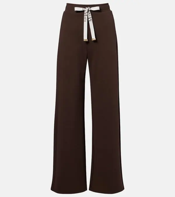 Max Mara Bali Cotton-blend Wide-leg Sweatpants - Brown