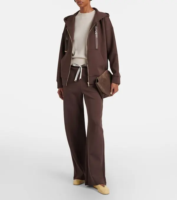 Max Mara Bali Cotton-blend Wide-leg Sweatpants