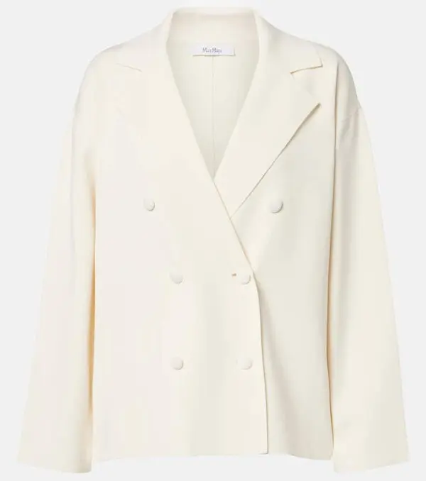 Max Mara Calte Double-breasted Crêpe Blazer - White
