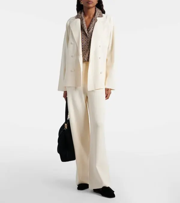Max Mara Calte Double-breasted Crêpe Blazer - White