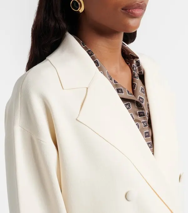 Max Mara Calte Double-breasted Crêpe Blazer - White