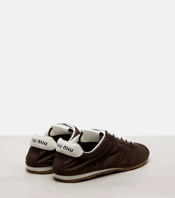 Miu Miu Plume Suede-trimmed Sneakers