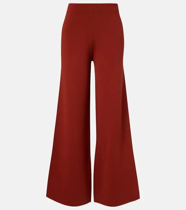 Max Mara Jersey Wide-leg Pants - Red