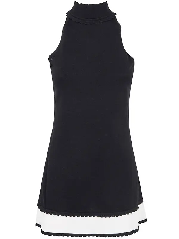 TWINSET Mini Dress With Scalloped Trim - Black