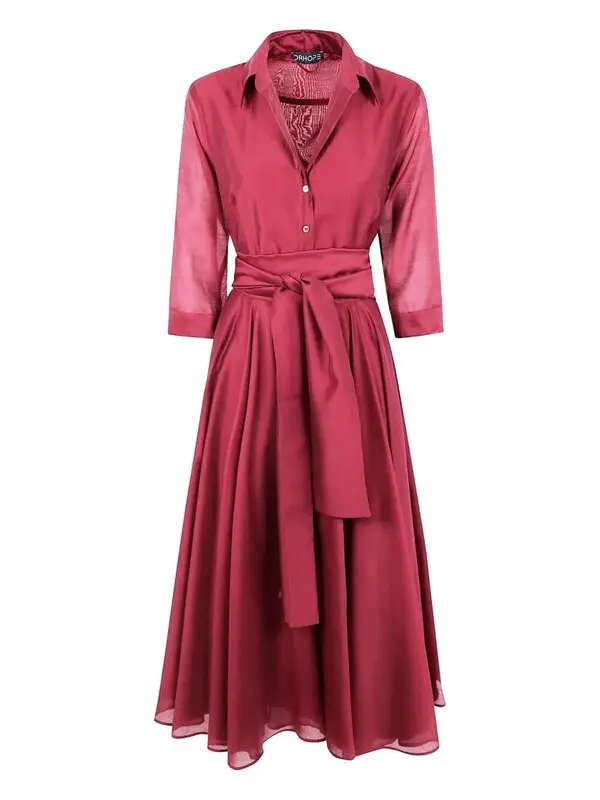 DRHOPE Long Round Dress - Red
