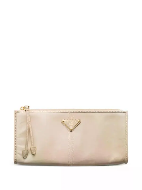 Prada Leather Wallet - Neutrals