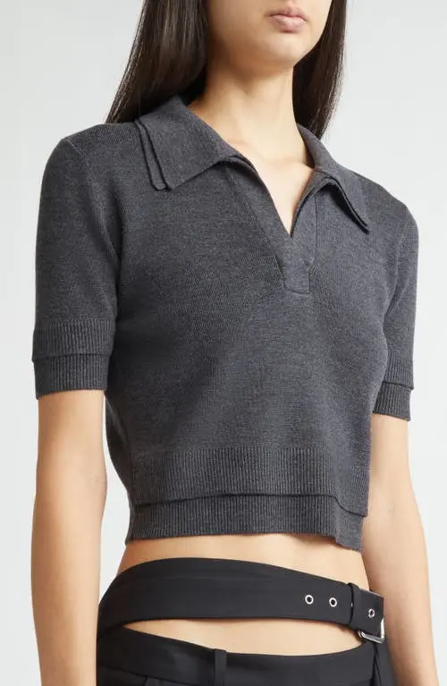 Monse Doubled Crop Merino Wool Polo
