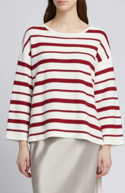 MM BY MAX MARA Stripe Relaxed Top - Optical White