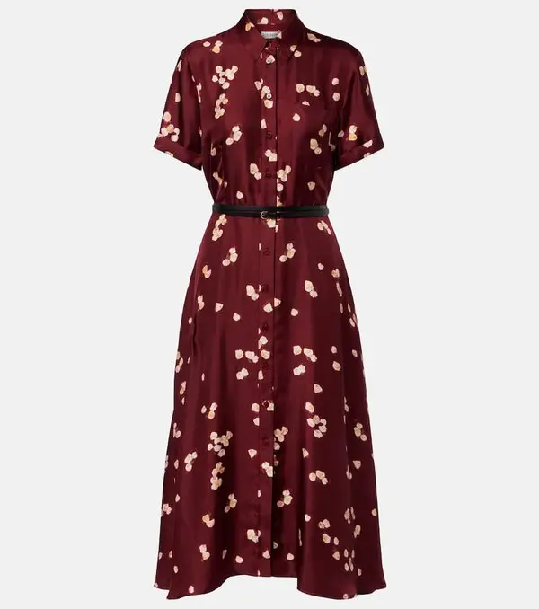 Altuzarra Belted Printed Silk Shirt Dress