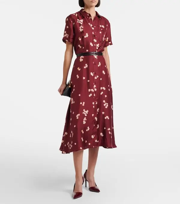 Altuzarra Belted Printed Silk Shirt Dress