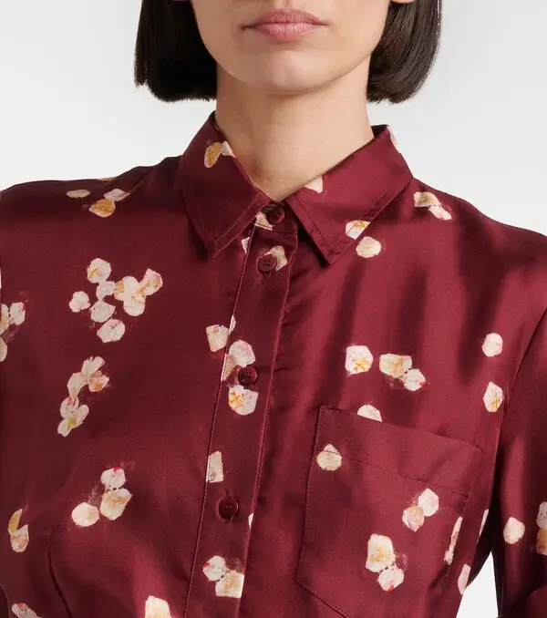 Altuzarra Belted Printed Silk Shirt Dress
