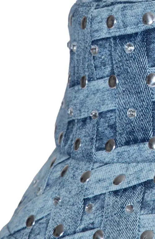 Kurt Geiger Embellished Denim Bucket Hat