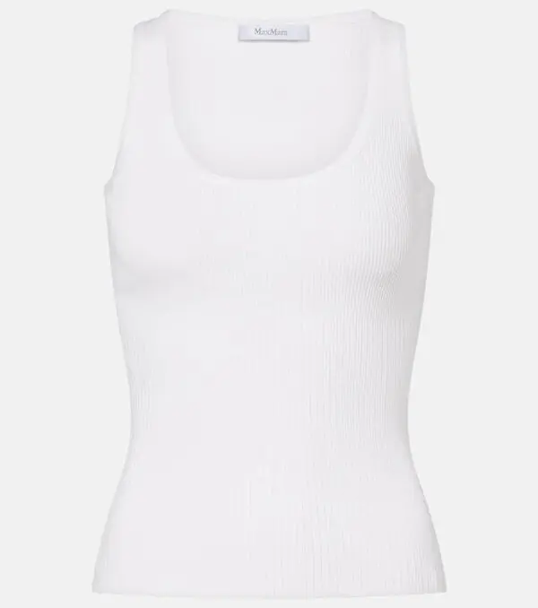 Max Mara Ribbed-knit Tank Top - White