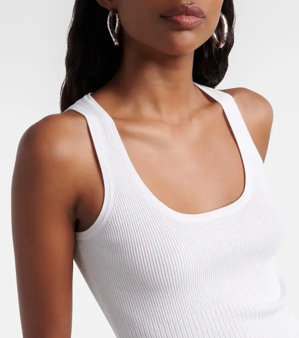 Max Mara Ribbed-knit Tank Top - White