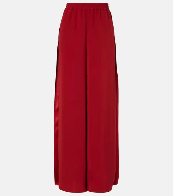 Max Mara Crepe Wide-leg Pants - Red