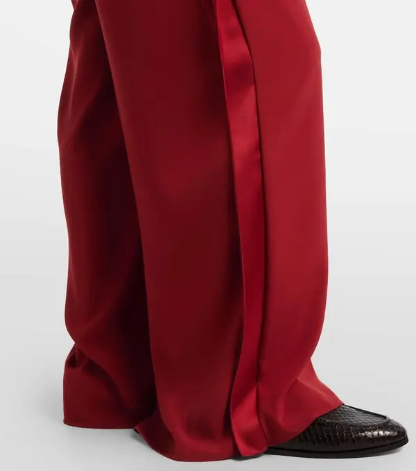 Max Mara Crepe Wide-leg Pants - Red