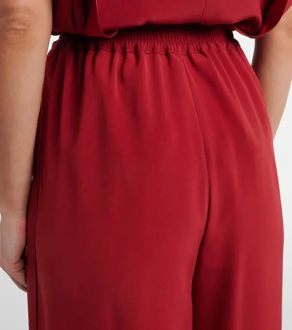 Max Mara Crepe Wide-leg Pants - Red
