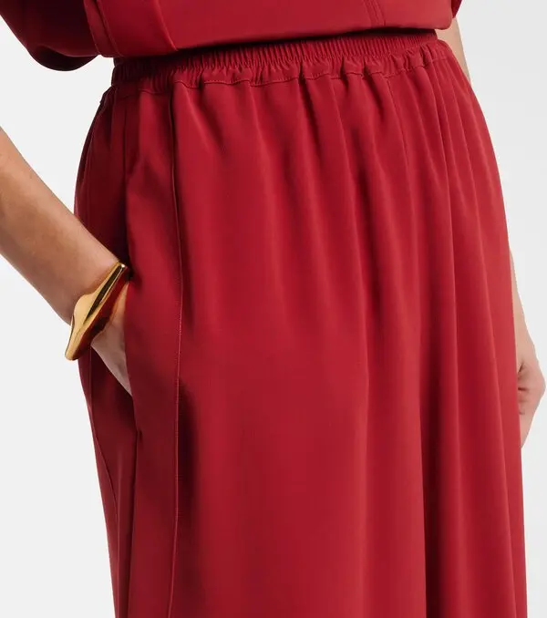 Max Mara Crepe Wide-leg Pants - Red
