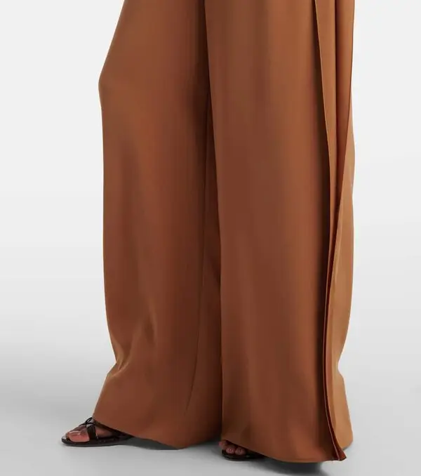 Max Mara Crepe Wide-leg Trousers - Beige