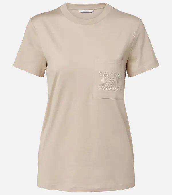 Max Mara Embroidered Cotton Top - Beige