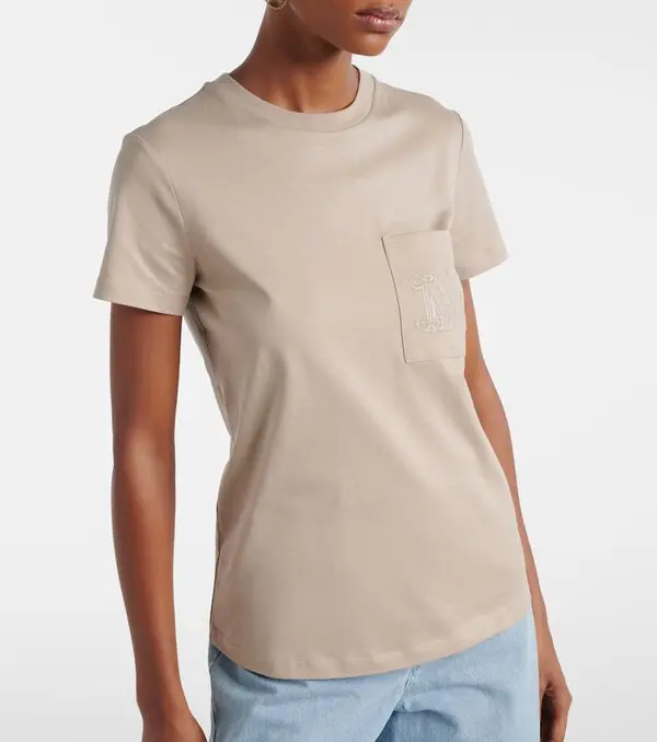 Max Mara Embroidered Cotton Top - Beige