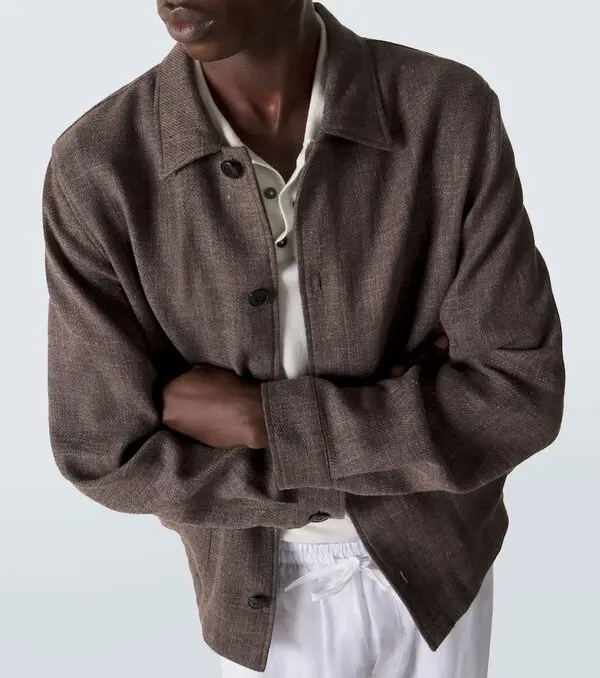 Sunspel Cotton And Linen Jacket - Brown