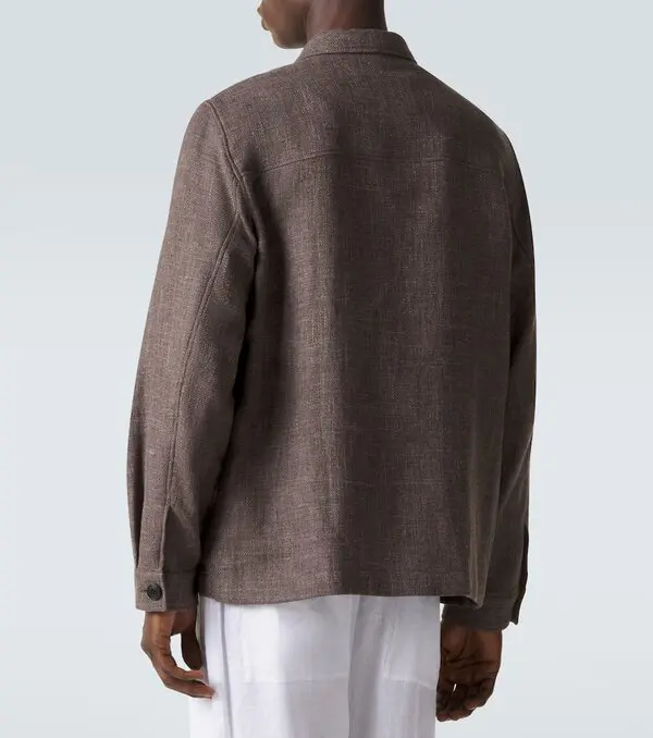 Sunspel Cotton And Linen Jacket - Brown