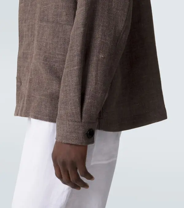 Sunspel Cotton And Linen Jacket - Brown