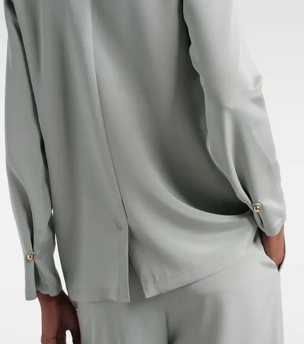 Max Mara Aedo Silk-blend Satin Shirt