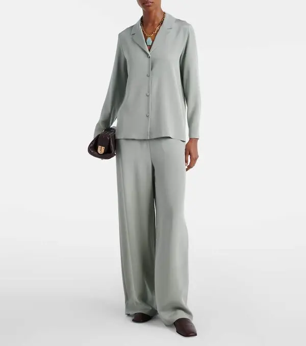 Max Mara Aedo Silk-blend Satin Shirt